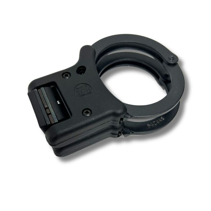 TCH852B Dual Key Black Rigid Folding Handcuffs - Police Supplies